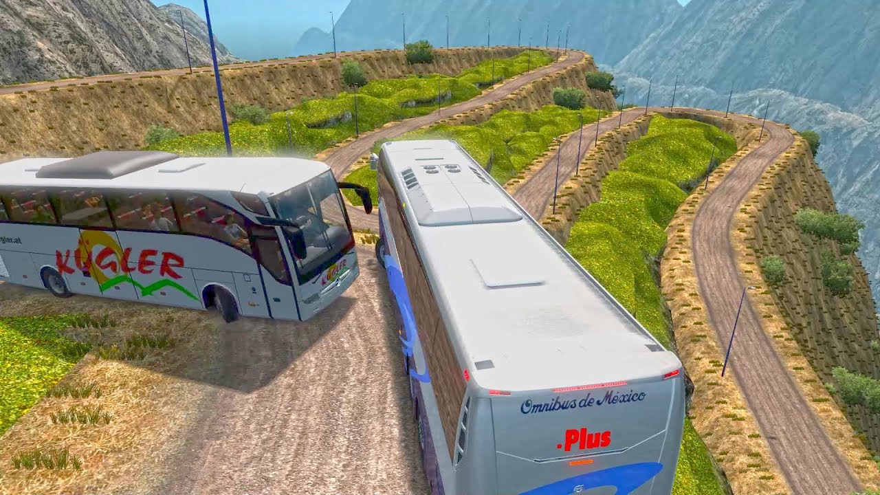 Volvo bus Driving by crazy driver | Dangerous Road | Euro truck ...