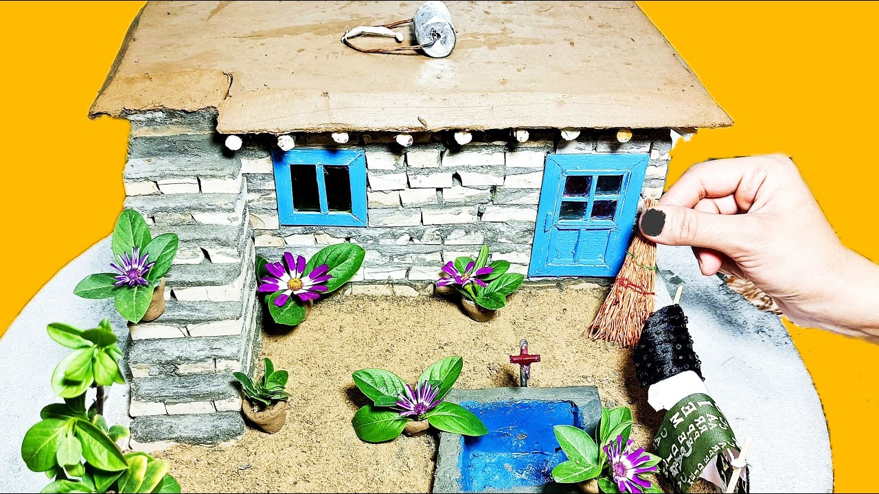 Challenge of building a miniature village house from 0 to 100 with my ...
