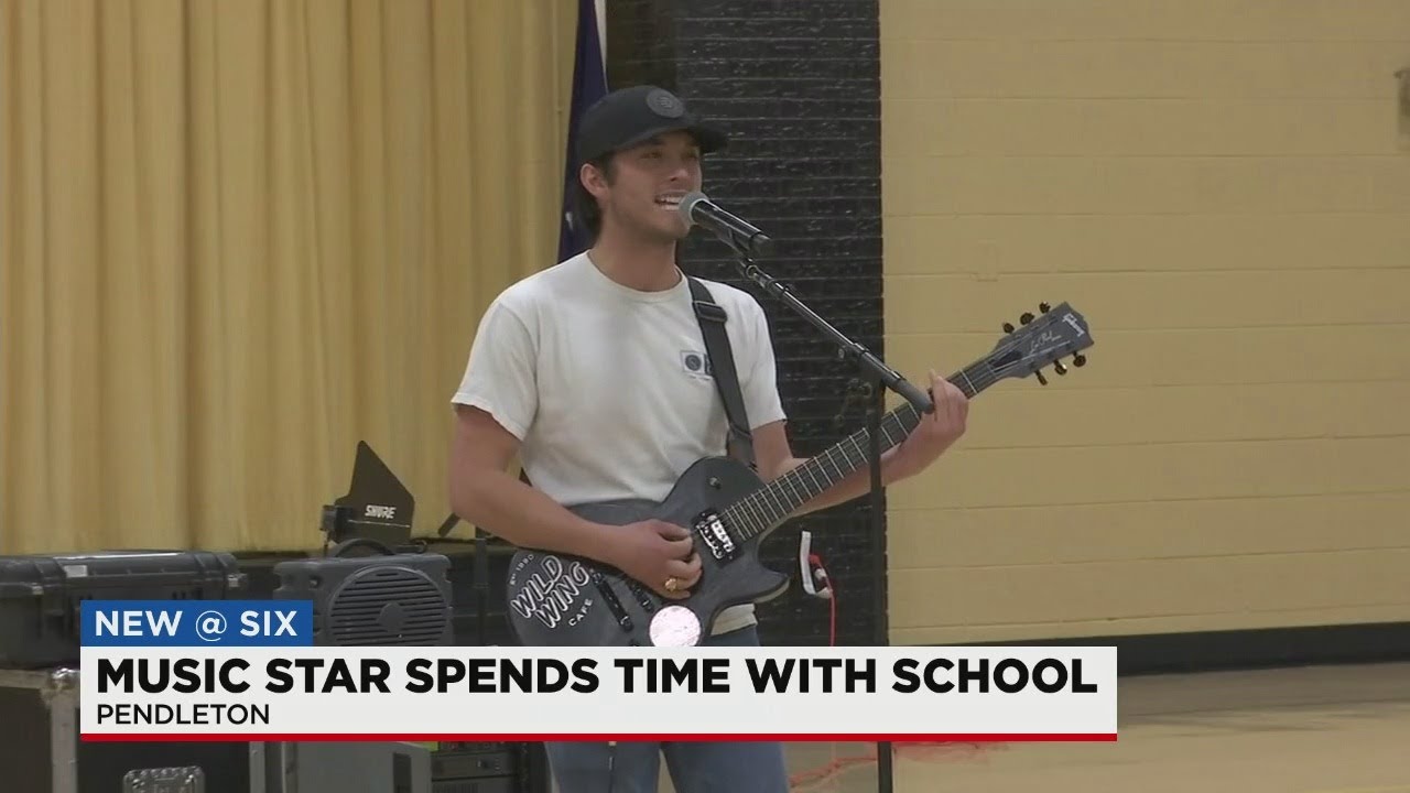Music star performs at Pendleton Elementary school - YouTube