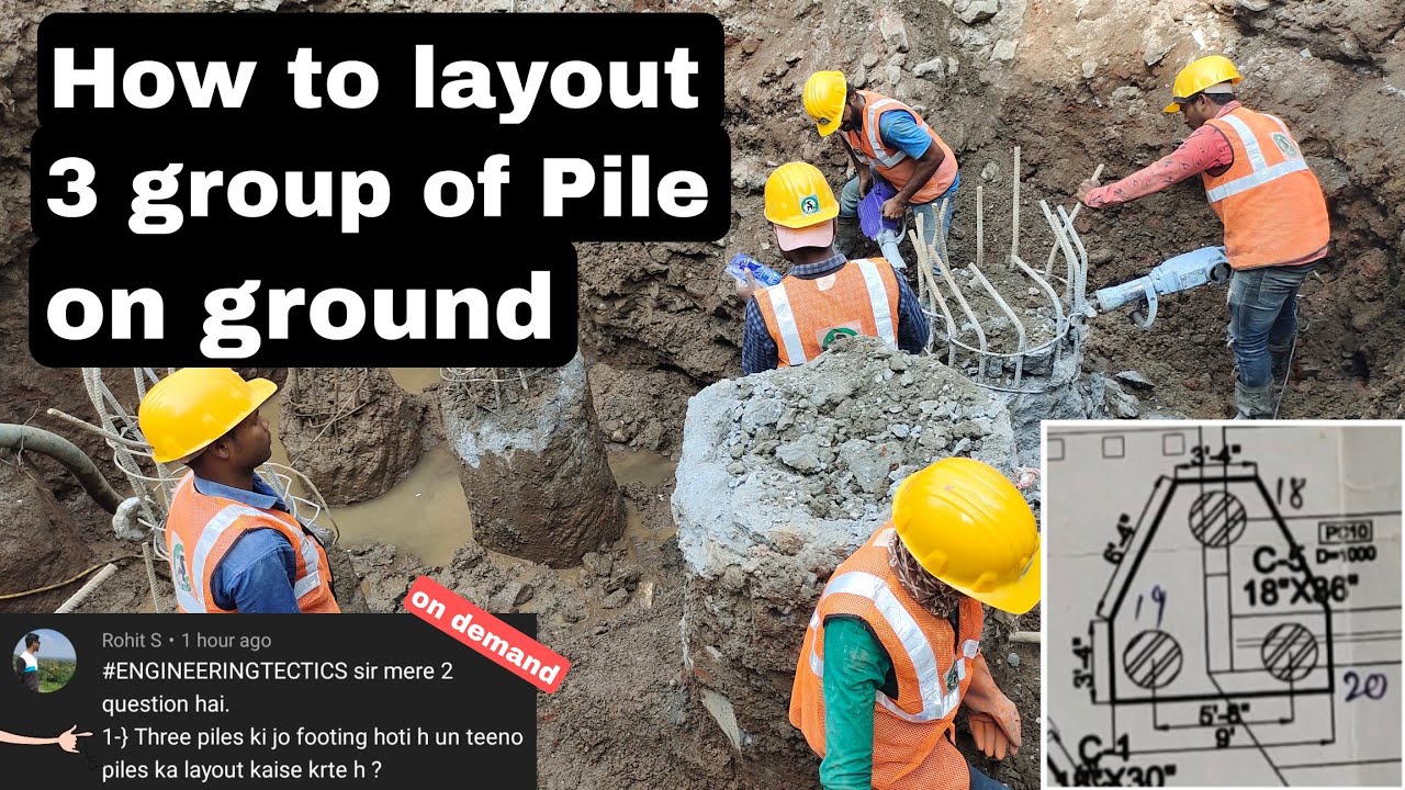 How to layout 3 group of Pile on ground | Engineering Tactics - YouTube