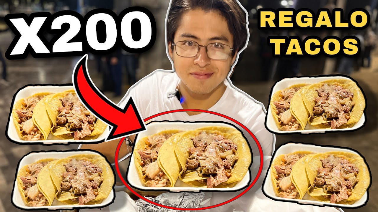 ¡REGALANDO 200 TACOS EN LA CALLE! | EL RETO MÁS BONITO**🌮 - YouTube