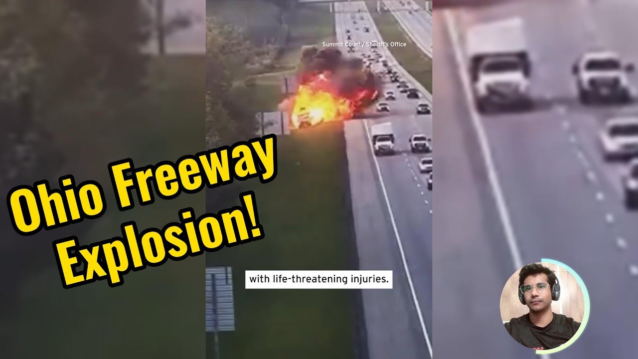 Ohio Freeway Explosion: Dump Truck Collision Chaos! - YouTube