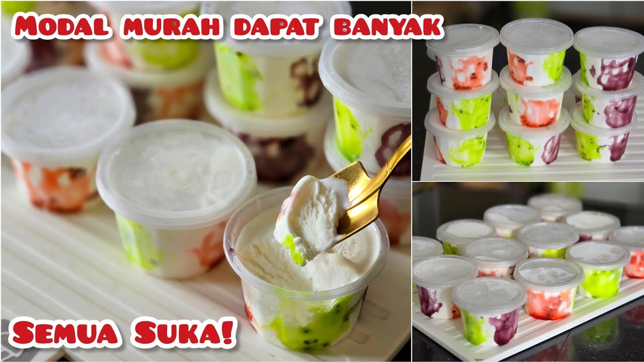 Dapat banyak! Murah, mudah, dan enak banget. Membuat tutty fruity vanilla ice cream / es krim ...