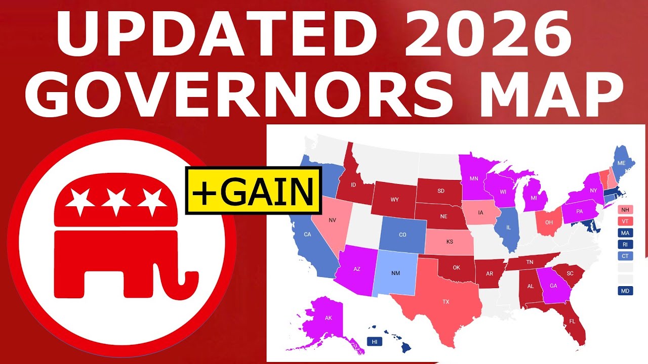 Updated 2026 Governors Map Prediction (July 13, 2025) - YouTube