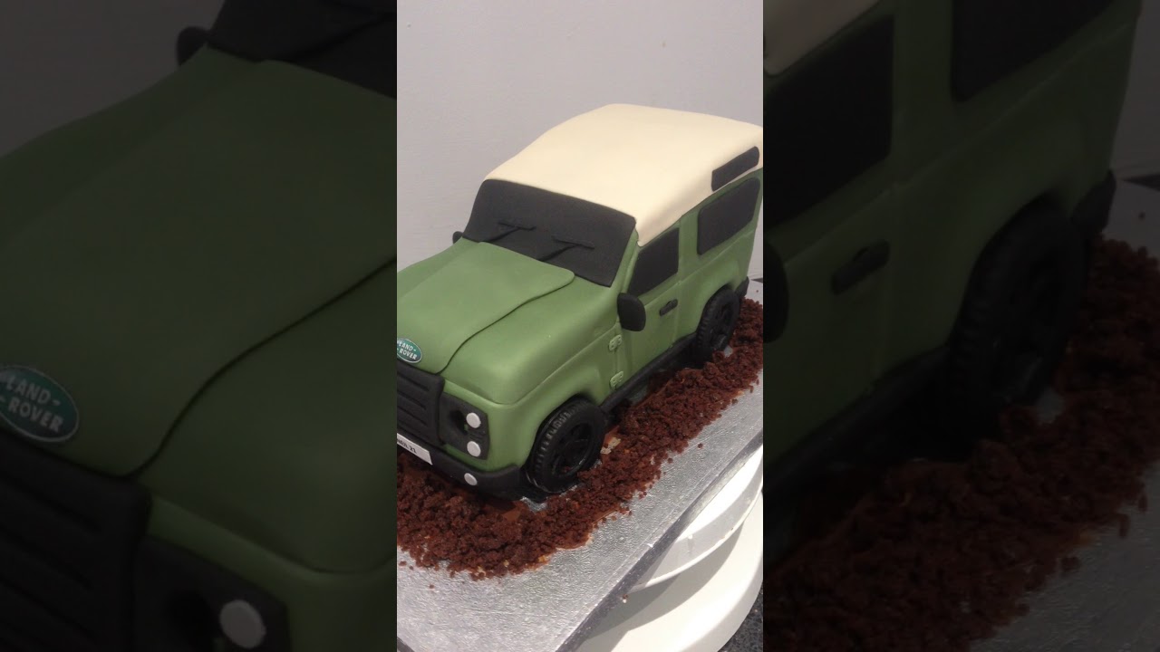 Land Rover Defender Cake with Headlights - YouTube