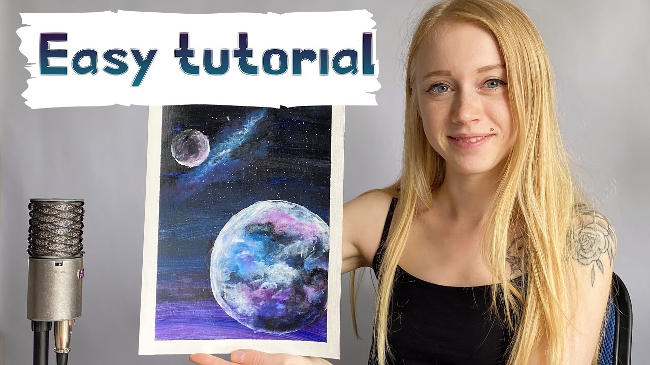 Space painting |How to draw galaxy and planets | easy acrylic tutorial ...