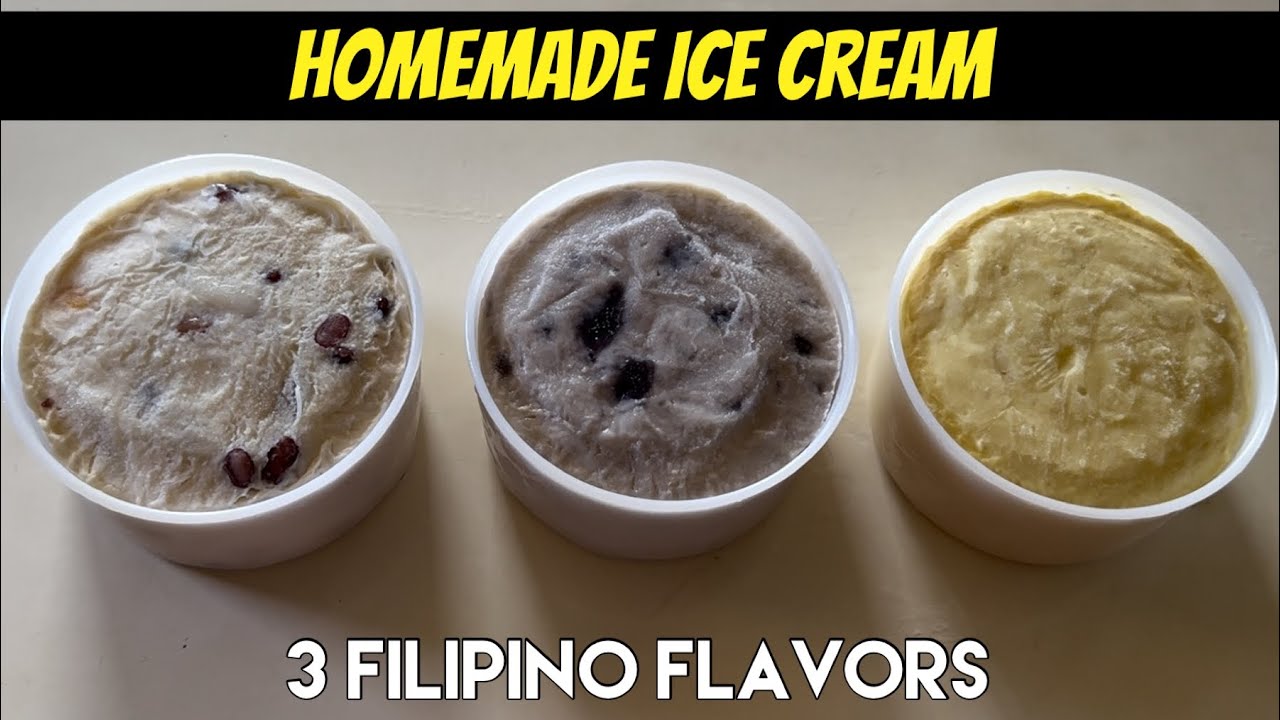 Homemade Ice Cream | Filipino Style Ice Cream with 3 Flavors - YouTube