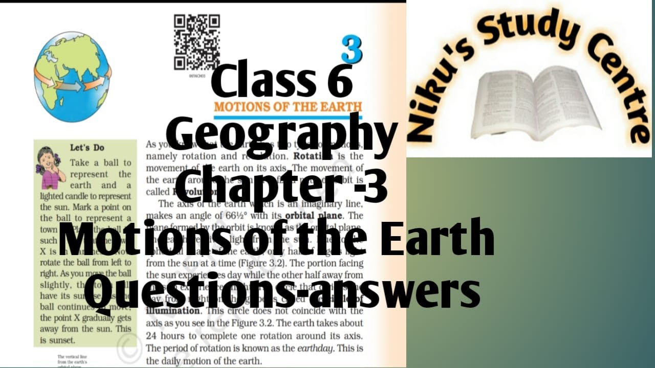 NCERT/CLASS 6/GEOGRAPHY/CHAPTER 3/MOTIONS OF THE EARTH/QUESTION-ANSWERS ...