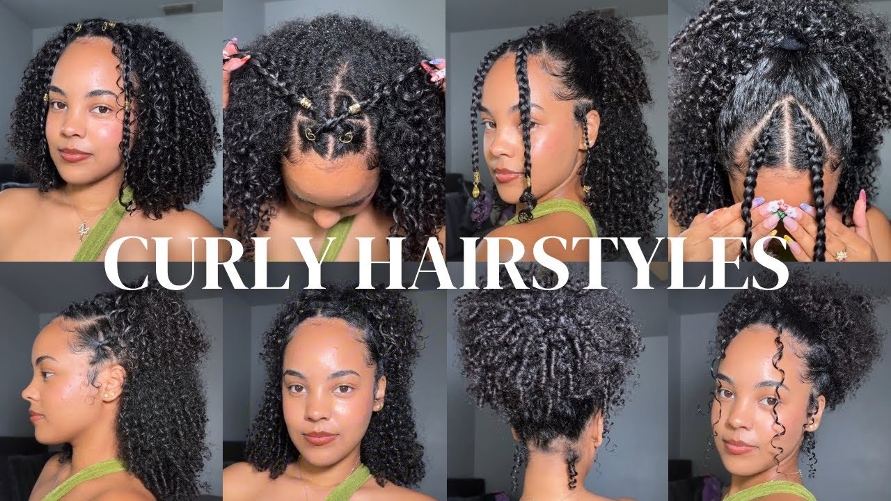 TUTORIAL | Curly Girl Hairstyles for School & Vacay | Type 3 hair | 3b ...