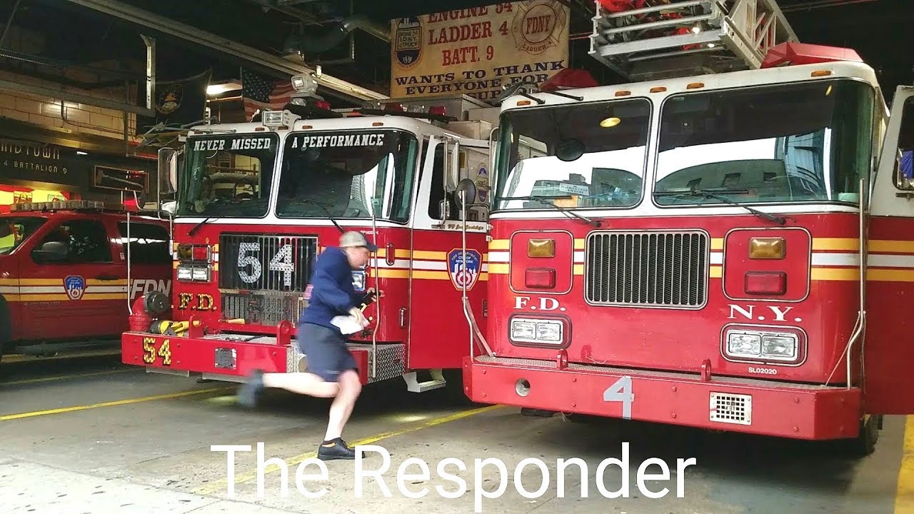 [FDNY] FULL HOUSE TO A FIRE - ENGINE 54, LADDER 4 & BATTALION 9 - YouTube