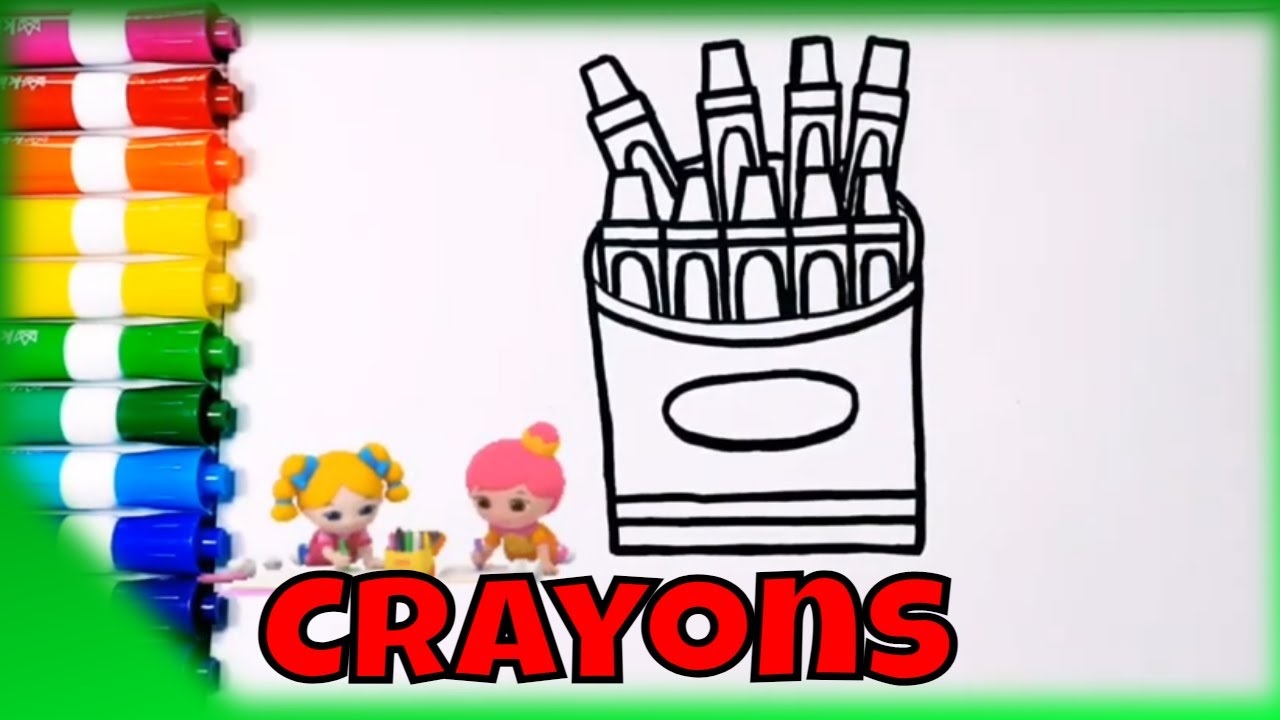 How to Draw and Color Crayons for Kids. - YouTube