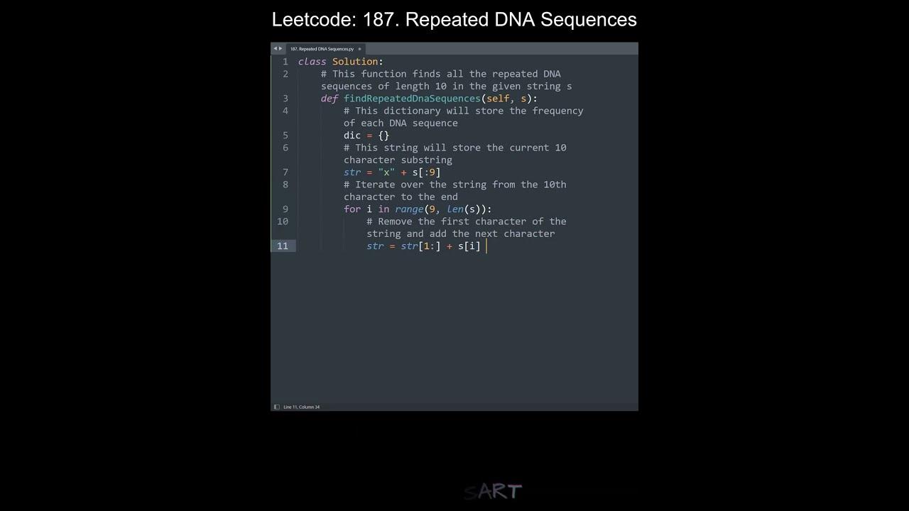 Leetcode 187 Repeated Dna Sequences In Python Python Leetcode Python Coding Tutorial Asmr 6538