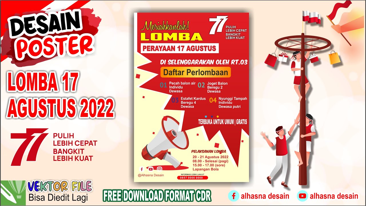 Desain Poster Pamflet Lomba 17 Agustus Di Coreldraw Free Download