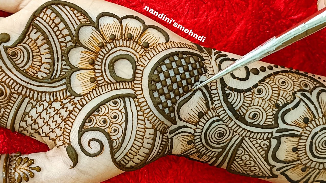 Elegant full hand arabic mehndi | easy simple mehendi | mehandi designs ...