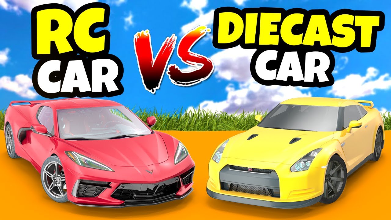 ULTIMATE SHOWDOWN! Racing RC VS Diecast Cars Down The Crash Mountain ...