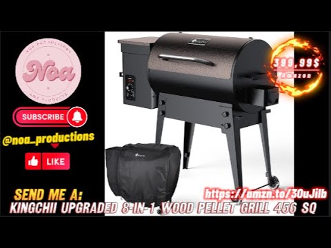 KingChii Upgraded 8-in-1 Wood Pellet Grill with Temperature Control and ...