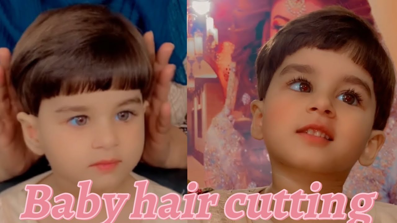 How to cut babies hair| kids hair cutting| cute | fun part in end - YouTube