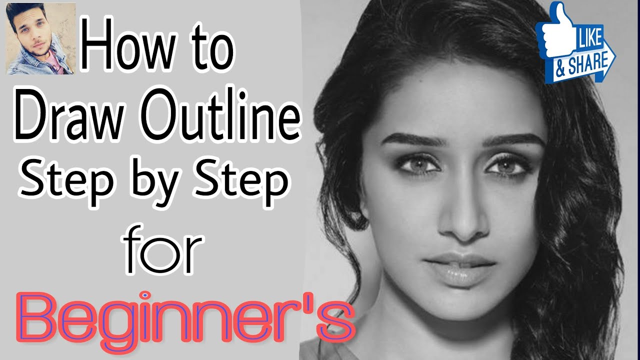 Easy Steps For Drawing Outlines | for Beginners | Shraddha Kapoor ...