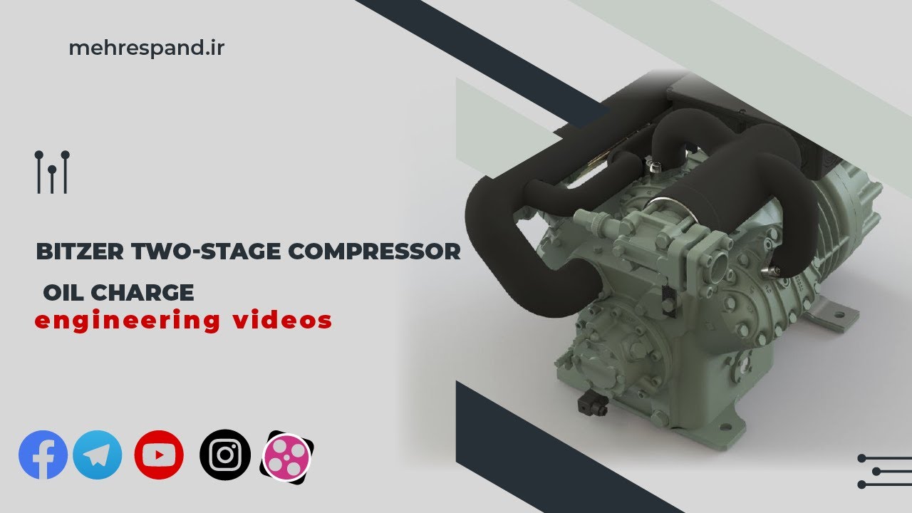 Bitzer two-stage compressor oil charge - YouTube