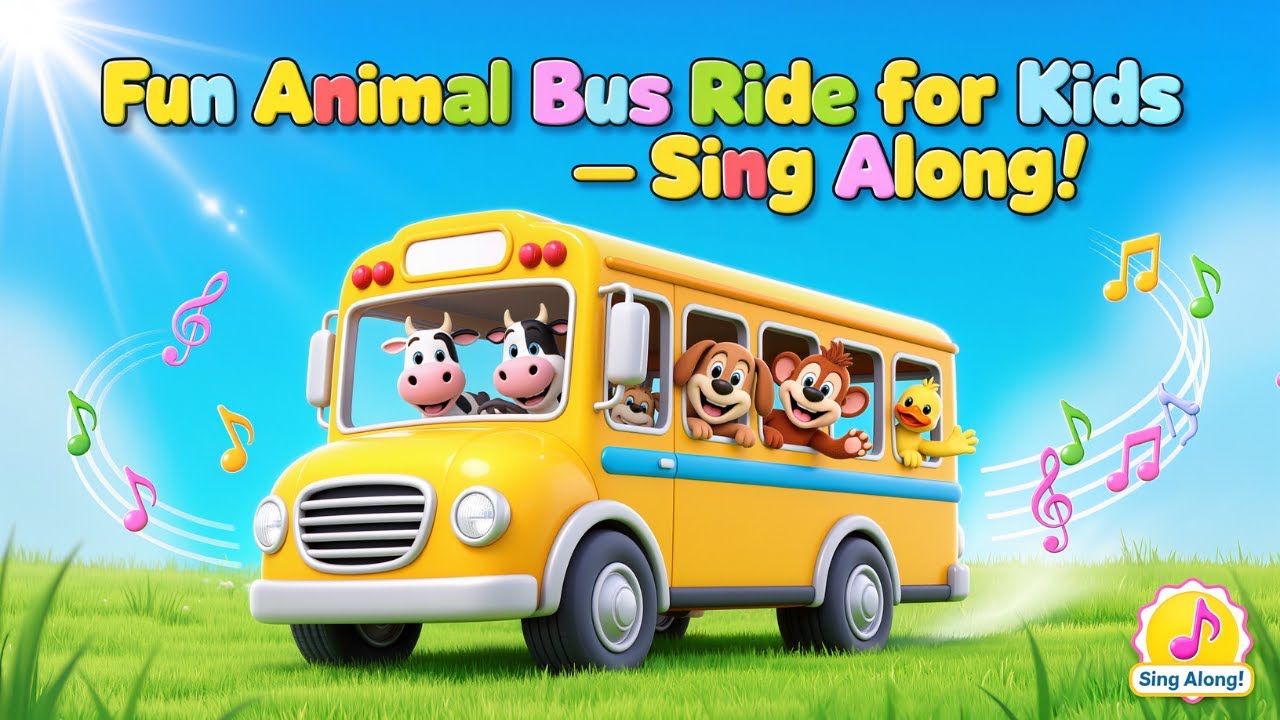 Fun Animal Bus Ride for Kids! | Sing-Along Animal Song for Toddlers ...