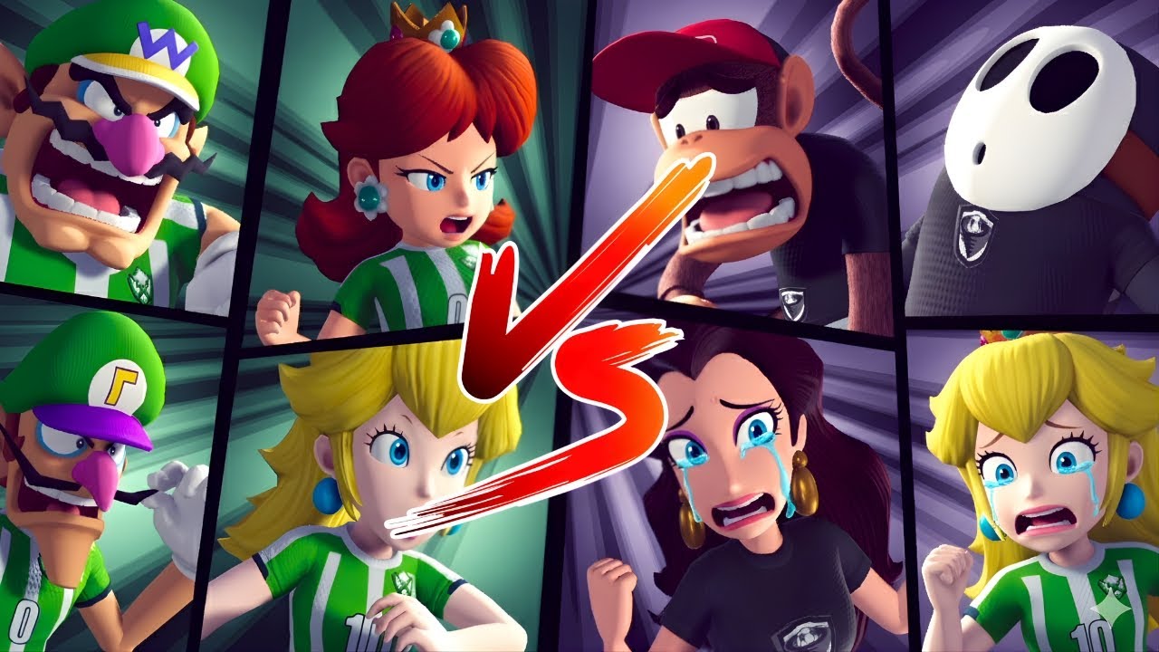 Mario Strikers Battle League – Daisy vs Diddy Kong & Toad vs Yoshi ...