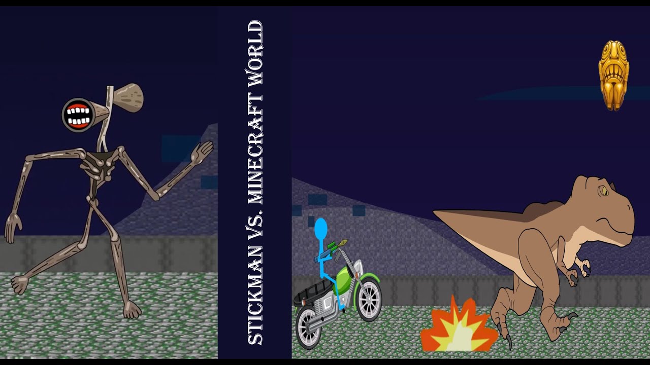 Best Compilation Stickman vs Dinosaur Minecraft world | Sirenhead ...