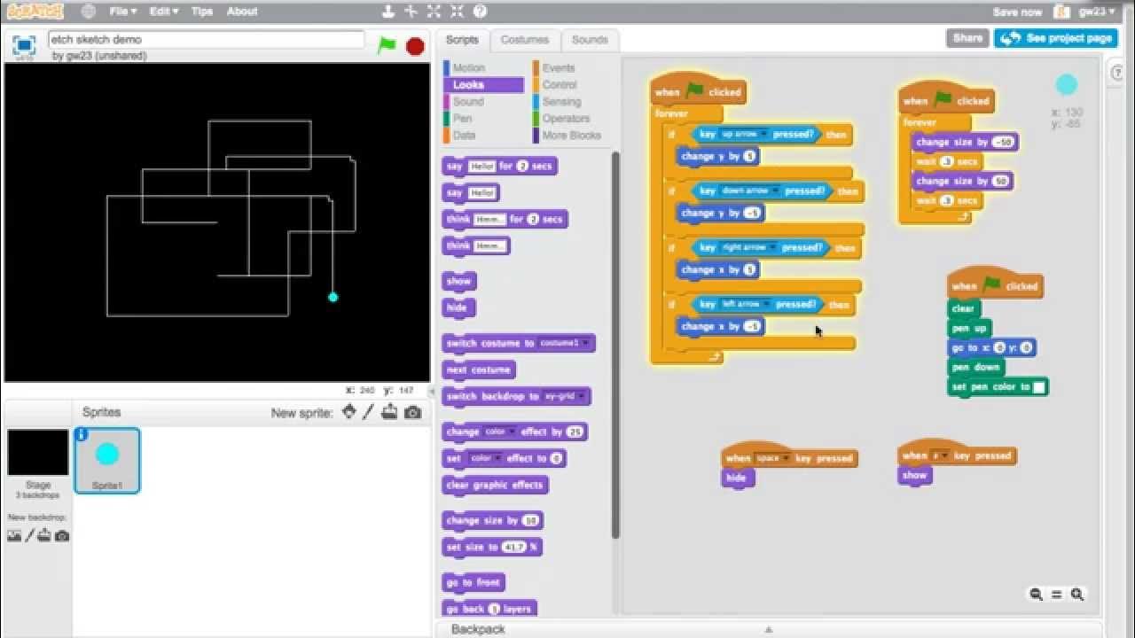 Scratch Programming - Key Pressed Event vs Key Press Sensing - YouTube