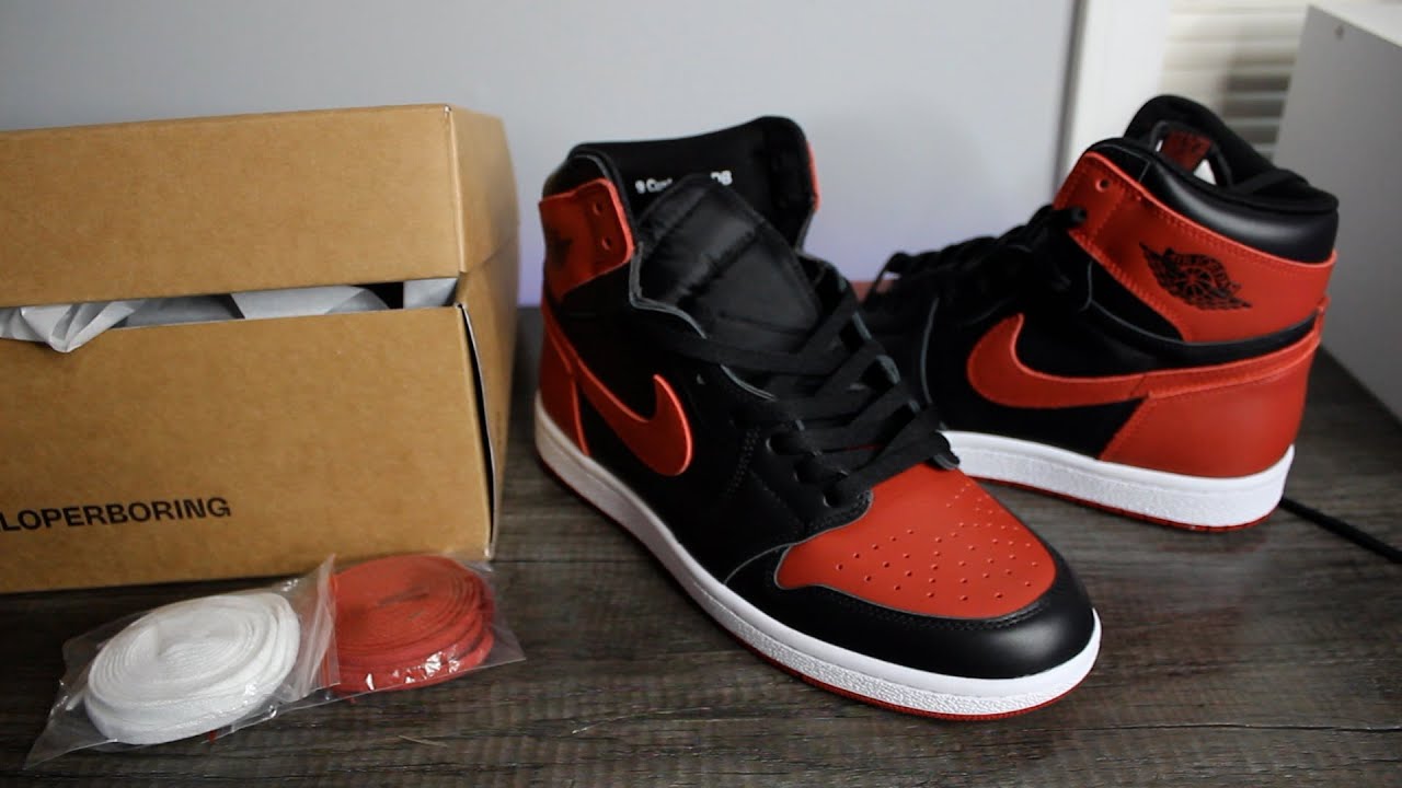 CUSTOM 1985 Air Jordan 1 High 'BRED' + 2016 Comparison | Boring Studio ...
