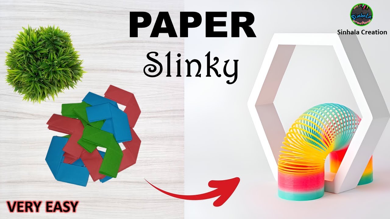 DIY Slinky Toy | How to Make a Slinky at Home! 🔥.||"ලස්සන paper slinky ...