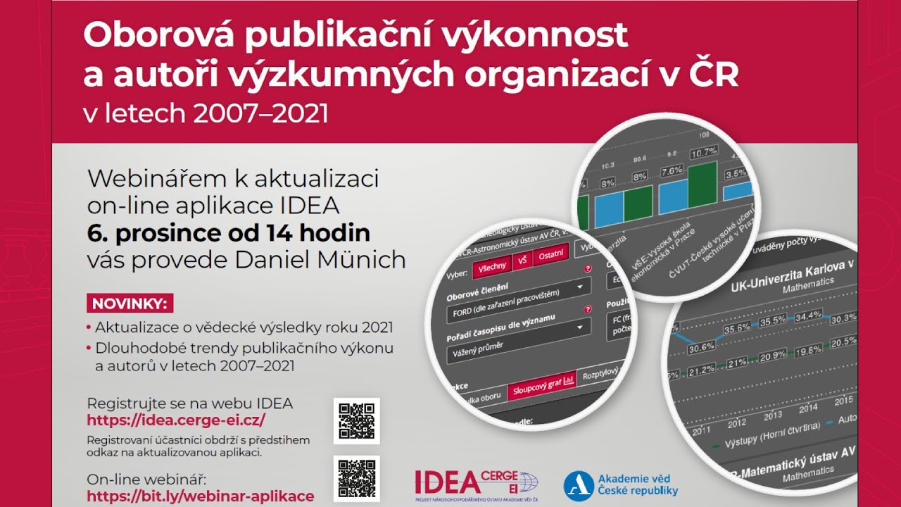 Webinář IDEA: Oborová publikační výkonnost a autoři výzkumných ...