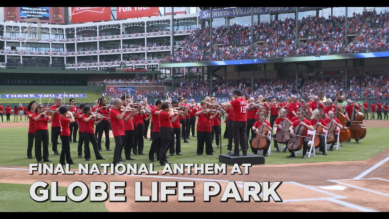 Final National Anthem at Globe Life Park performed by FW Symphony ...