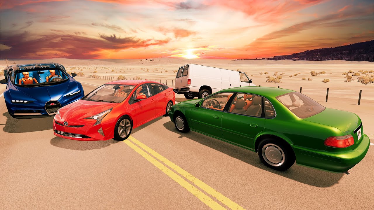 BeamNG Drive vs Real Life High Speed Car Crashes In 4K - YouTube