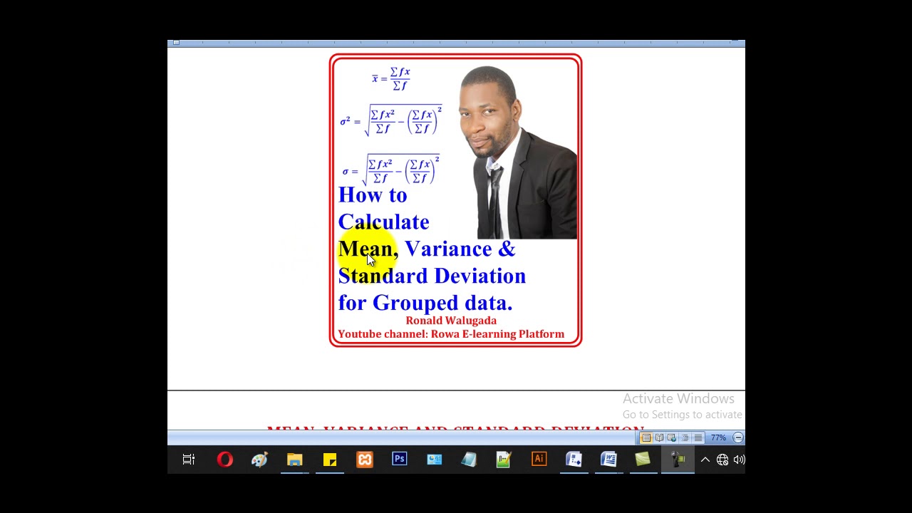 2- How To Calculate Mean, Variance & Standard Deviation For Grouped ...