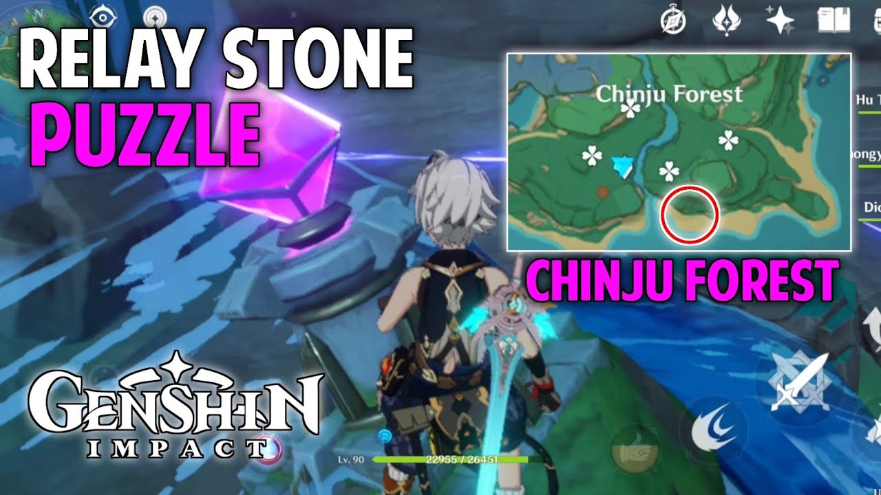 Relay stone puzzle chinju forest in inazuma - YouTube