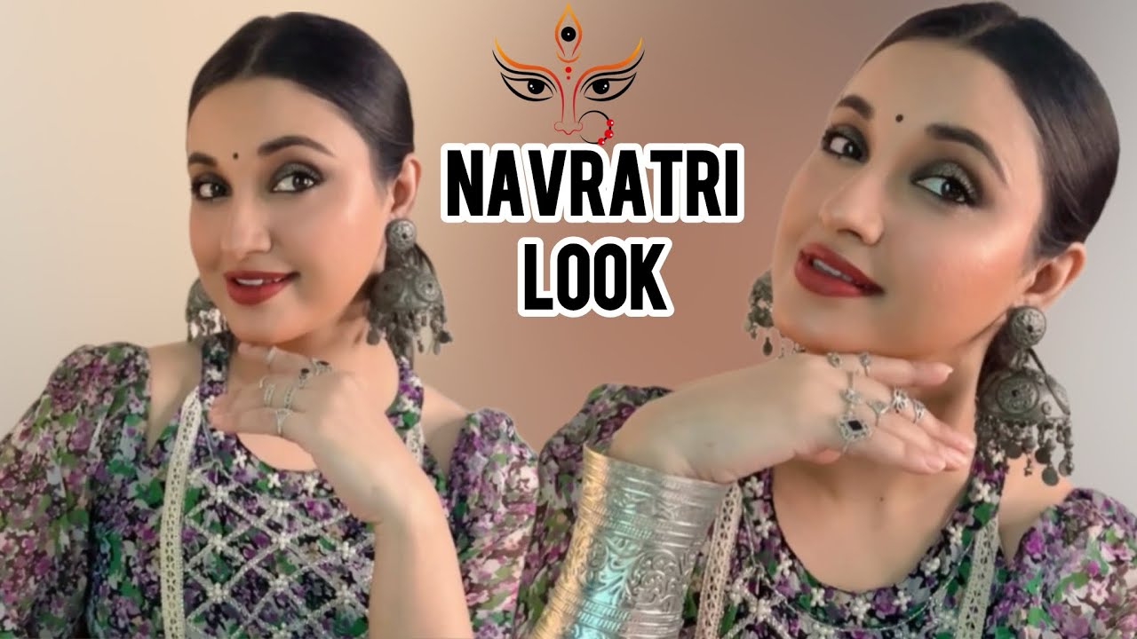 Quick and Easy Navratri, Garba Makeup look😍 | Sweat proof | Long ...