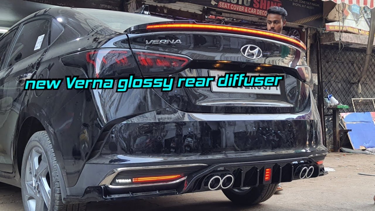 new Verna install moco LED headlight bulb 228W 95 rear diffuser - YouTube