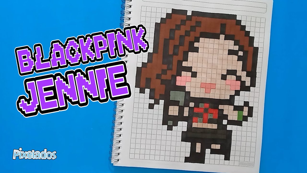 COMO DIBUJAR a JENNIE de blackpink en PIXEL ART 🎤 | Draw Jennie Step by ...