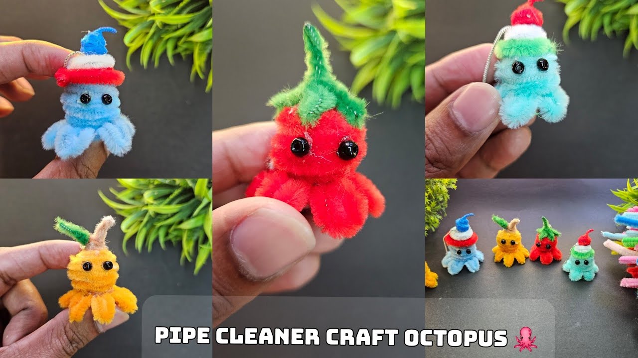 DIY Handmade pipe cleaner cute octopus - YouTube