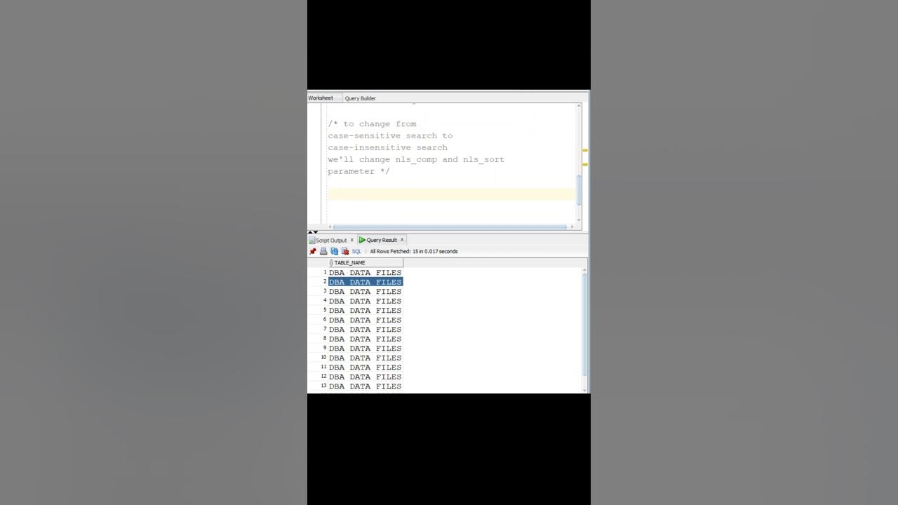 Solving case-sensitivity in 0racle DB Searches #oracledatabase #sqltutorial #sql - YouTube