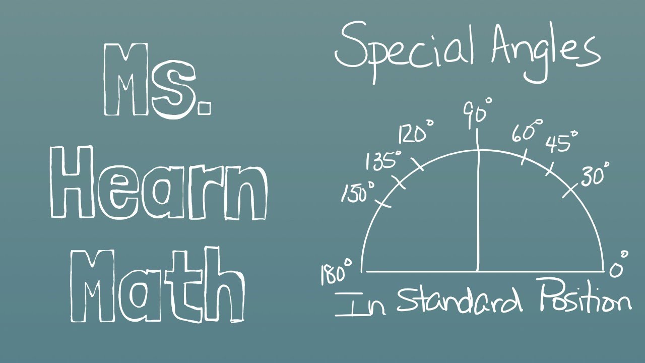 Trigonometry Part 1 Angles Standard Position Special Angles in Degrees ...