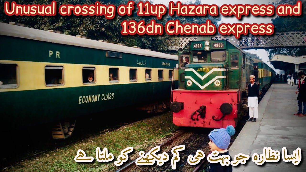 Unusual crossing of Hazara express with Chenab express at Mandi ...