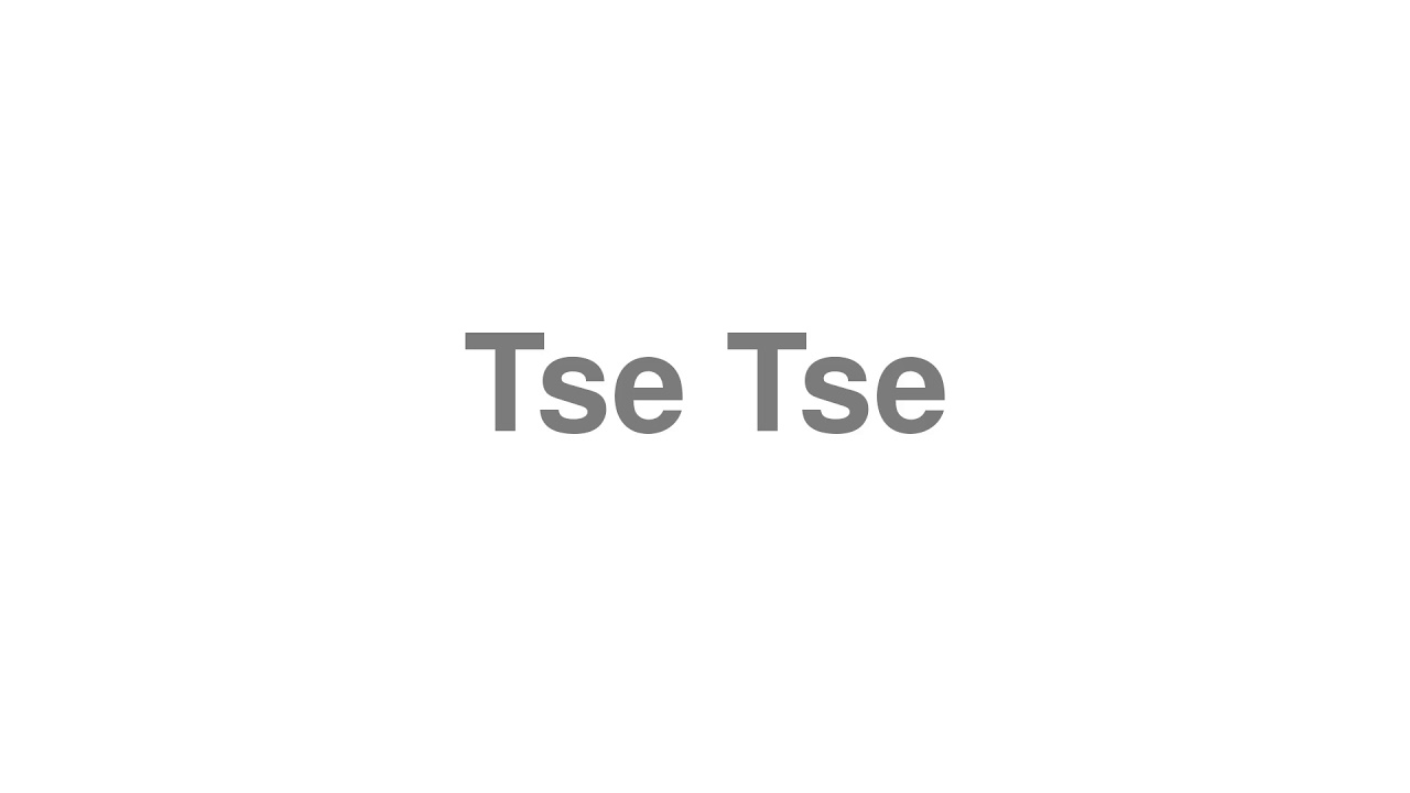 How to Pronounce "Tse Tse" - YouTube