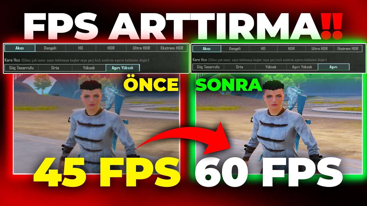 45 FPS' İ 60 FPS YAPMAK (FPS ARTTIRMA) / PUBG Mobile - YouTube