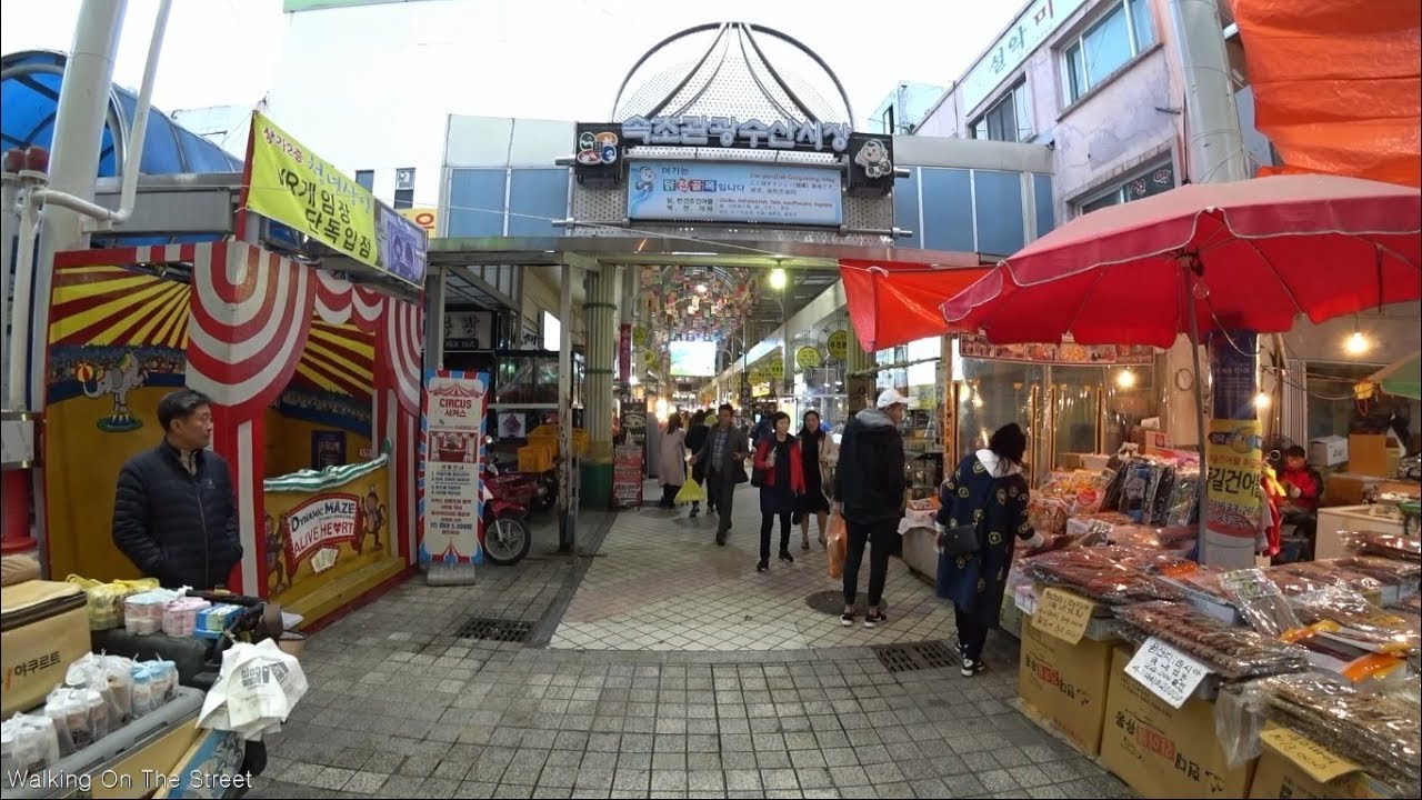 [ FHD ] KOREA, walk in the Sokcho Jungang Market , 속초관광수산시장 산책 (속초 중앙시장 ...