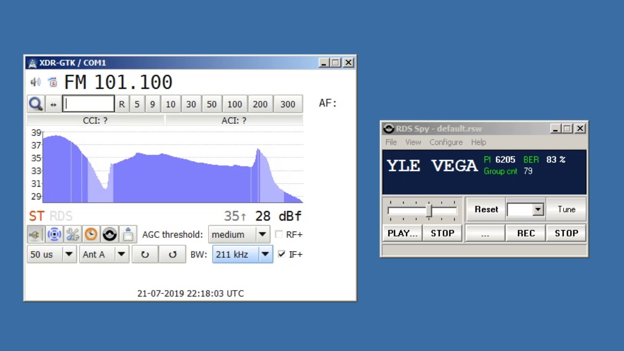 SDR# XDR-GTK plugin testing with SDRplay RSP1A - YouTube