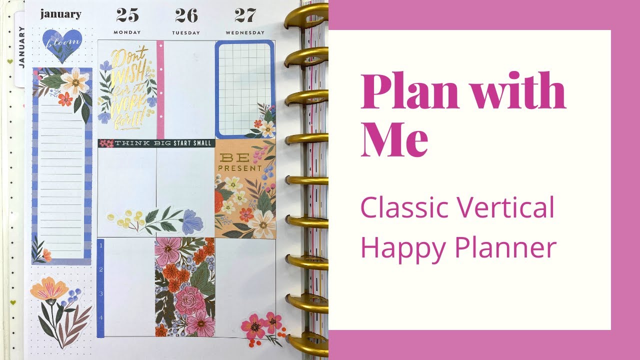 Plan with Me - Classic Vertical Happy Planner with Pastel Floral ...