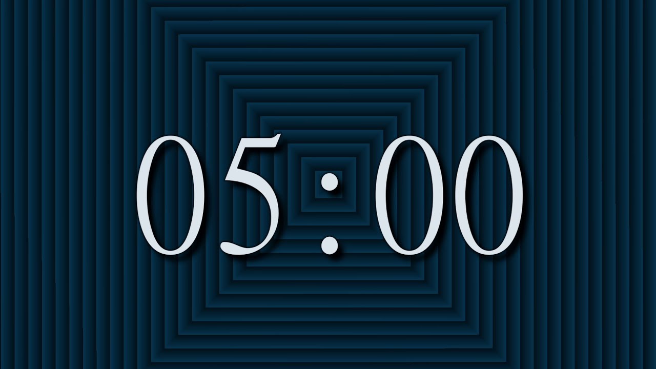5 Minute Timer | ⏰ Bell Alert | No Music | Square Boxes | Study Aid ...