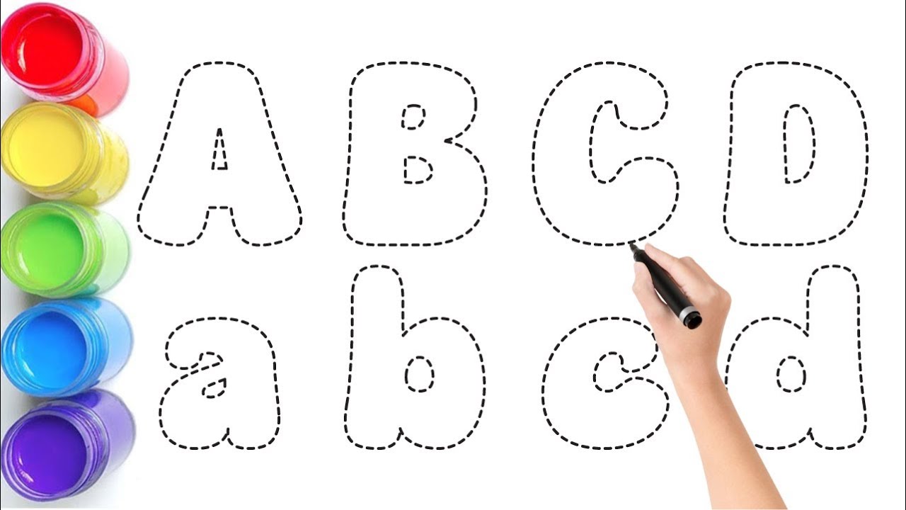 Let's Learn to Draw and Paint ABCD for Kids // Easy Step by Step ...