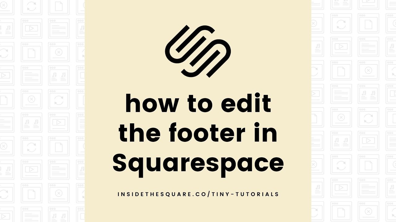 How to Edit The Footer Of Your Site in Squarespace 7.1 // Squarespace 7 ...