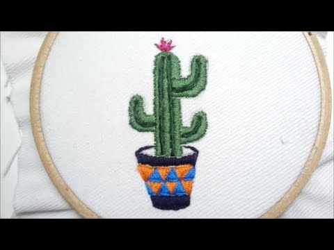 How to Embroider a Cactus - Hand Embroidery Tutorial - YouTube